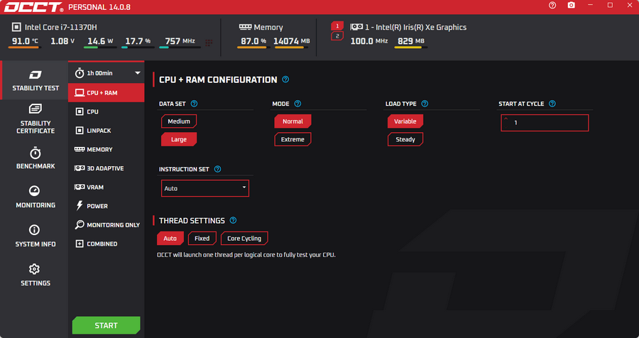 OCCT 14.0.8 電腦壓力測試與系統監控的最佳選擇 :: 哇哇3C日誌
