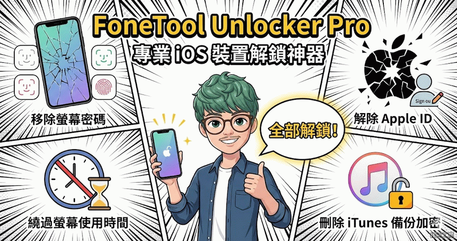 限時免費 FoneTool Unlocker Pro 一鍵解鎖所有限制！iPhone/iPad 忘記密碼？ :: 哇哇3C日誌